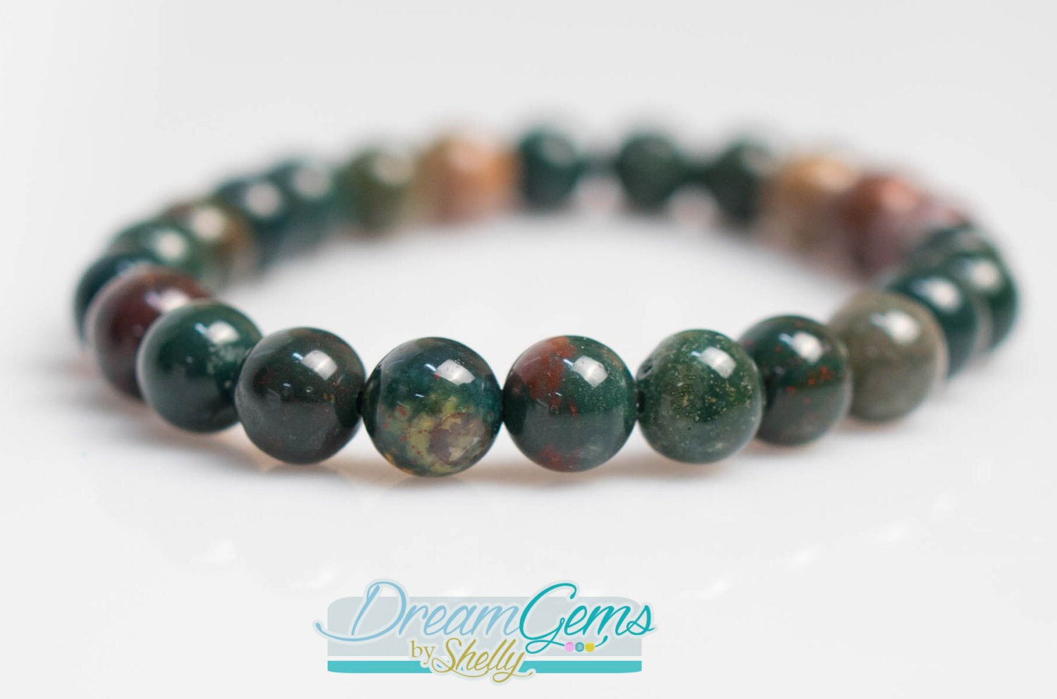 Indian Bloodstone Beaded Bracelet Bloodstone Bracelet