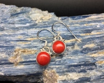 Red coral earrings | Etsy