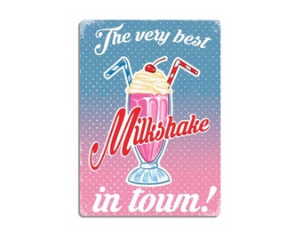 Metal milkshake sign | Etsy