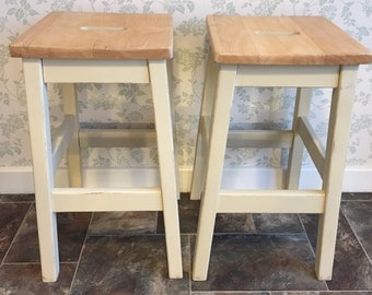 Shabby chic stool | Etsy