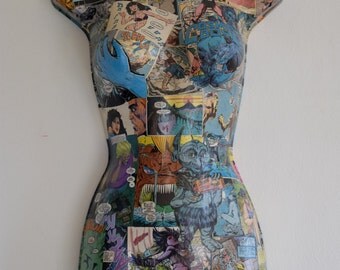 Items similar to Painted Female Torso Dress Form Sculpture Home Decor ...