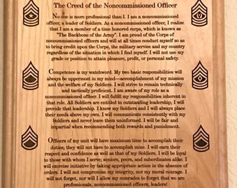 Nco creed plaque | Etsy