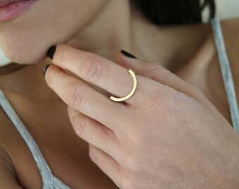 Half circle ring | Etsy