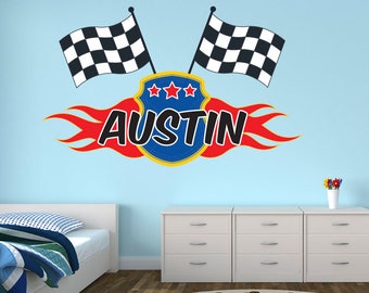 Race car wall decals | Etsy