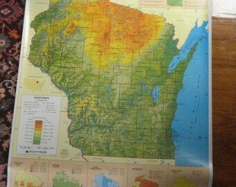 Pull down map | Etsy