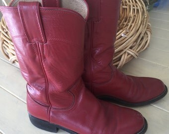 Red roper boots | Etsy