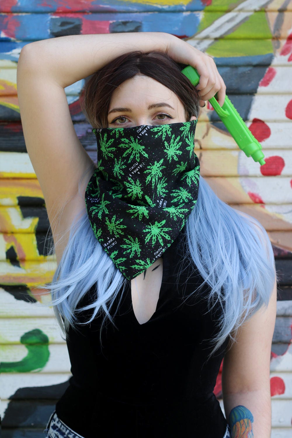 Weed Dust Mask Marijuana Leaf Cannabis Bandana Scarf 420 EDM
