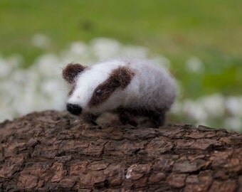 Needle felted badger | Etsy