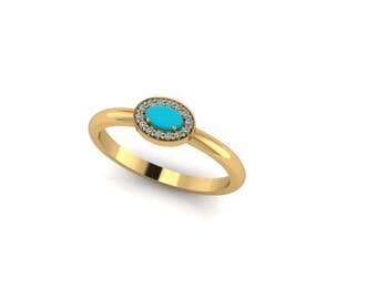 Gold turquoise ring | Etsy