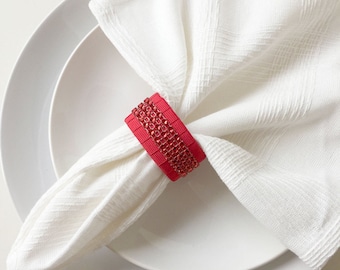 Red napkin rings | Etsy