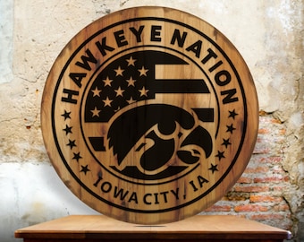 Iowa hawkeye sign | Etsy