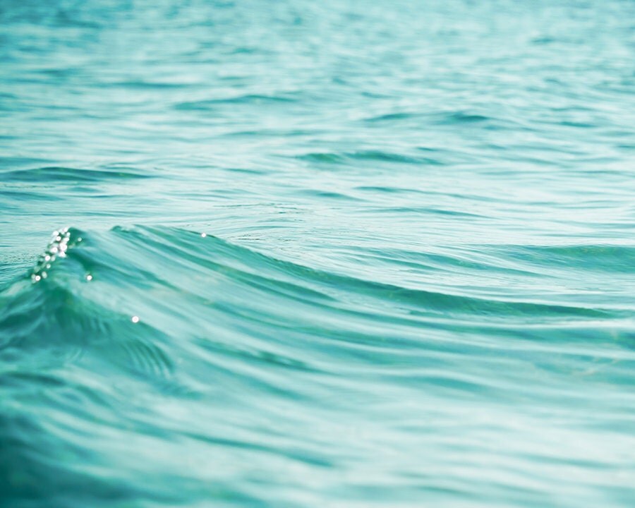 Teal Home Decor Water Wall Art Aqua Ocean Waves Ocean Art