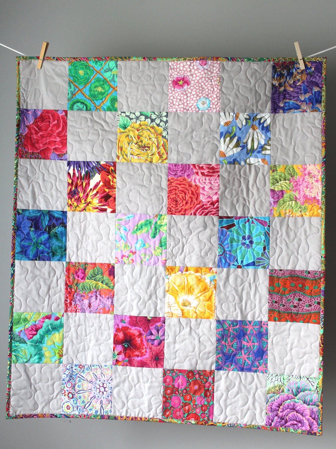 Patchwork Baby Quilt Baby Quilt Handmade Modern Baby Quilt