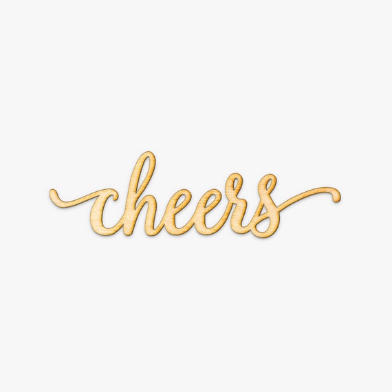 Script Cheers Wood Sign-Wood Sign Art Wooden Cheers by Woodums