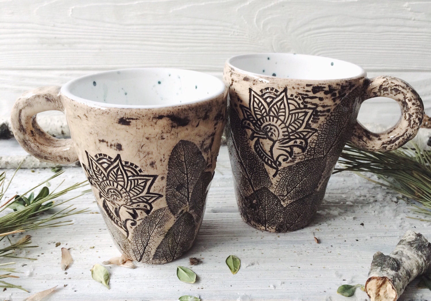 Ceramic Mug Indian handmade pottery rustic style