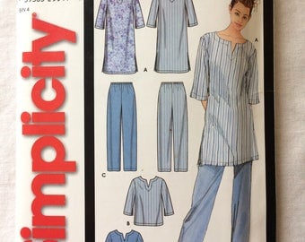 Simplicity 8958 80s Mens Womens Nightshirt Pattern Footed Drop