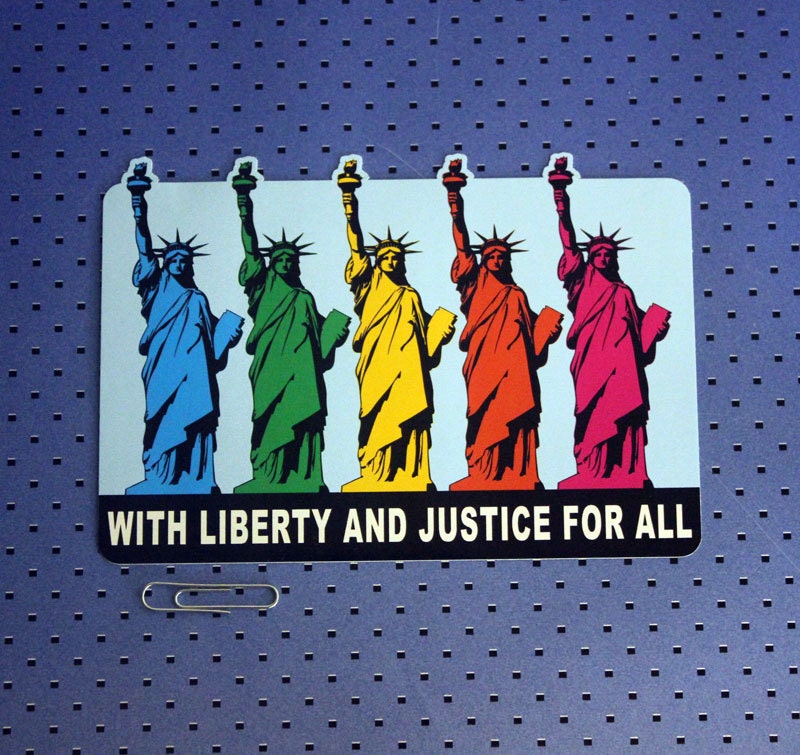 With Liberty And Justice For All Bumper Sticker