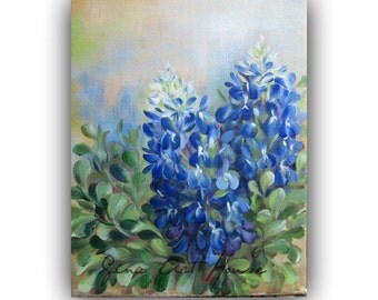 Bluebonnet painting | Etsy