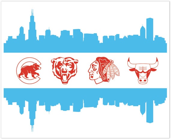 Chicago Fan Cubs Bears Blackhawks Bulls Sport by NotnaPrintShop