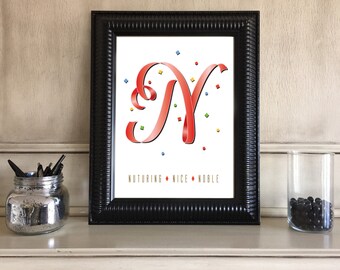 Letter n poster | Etsy