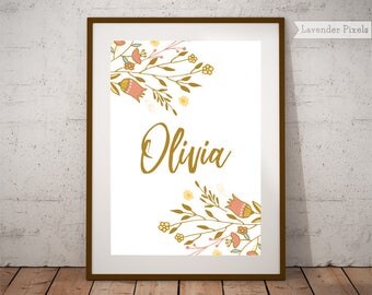 Baby name poster | Etsy