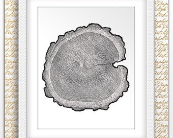 Tree ring print | Etsy