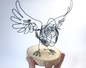Wire bird sculpture | Etsy