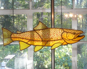 Stained glass trout | Etsy