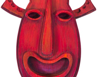 Items similar to Tiki Party Masks, tiki faces, tiki costume, hawaiian ...