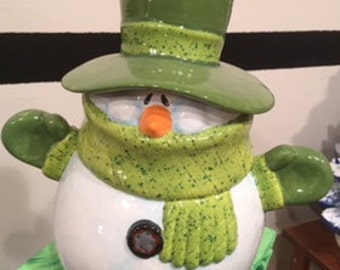 Snowman cookie jar | Etsy