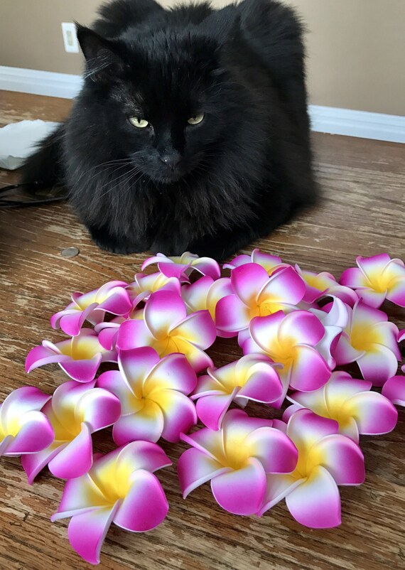 Hawaiian flowers Pink Fake Plumeria lot of 25 Artificial Foam