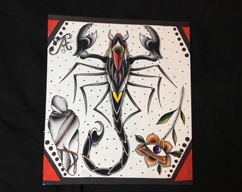 Scorpion painting | Etsy
