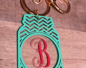 Mason jar keychain | Etsy