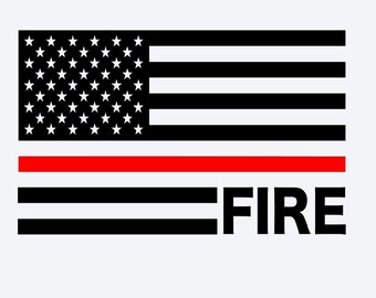 Thin red line decal | Etsy
