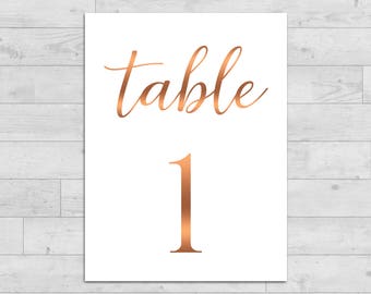 Copper table numbers | Etsy
