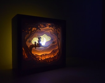 Paper cut light box | Etsy