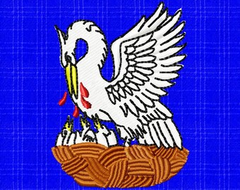 Pelican embroidery | Etsy