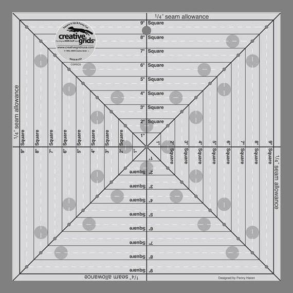 Creative Grids 9-1/2 X 9-1/2-Inch Square It Up And Fussy Cut