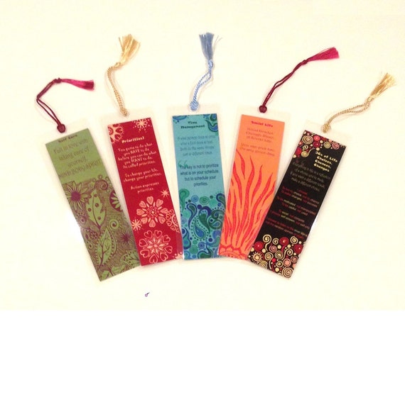 Items similar to Set of 5 Laminated Bookmarks - College Success Tips at ...