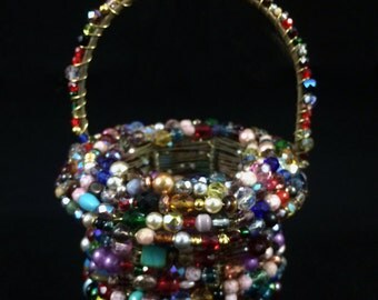 New and Vintage Hand Beaded Baskets & More by josbeadedbeauties