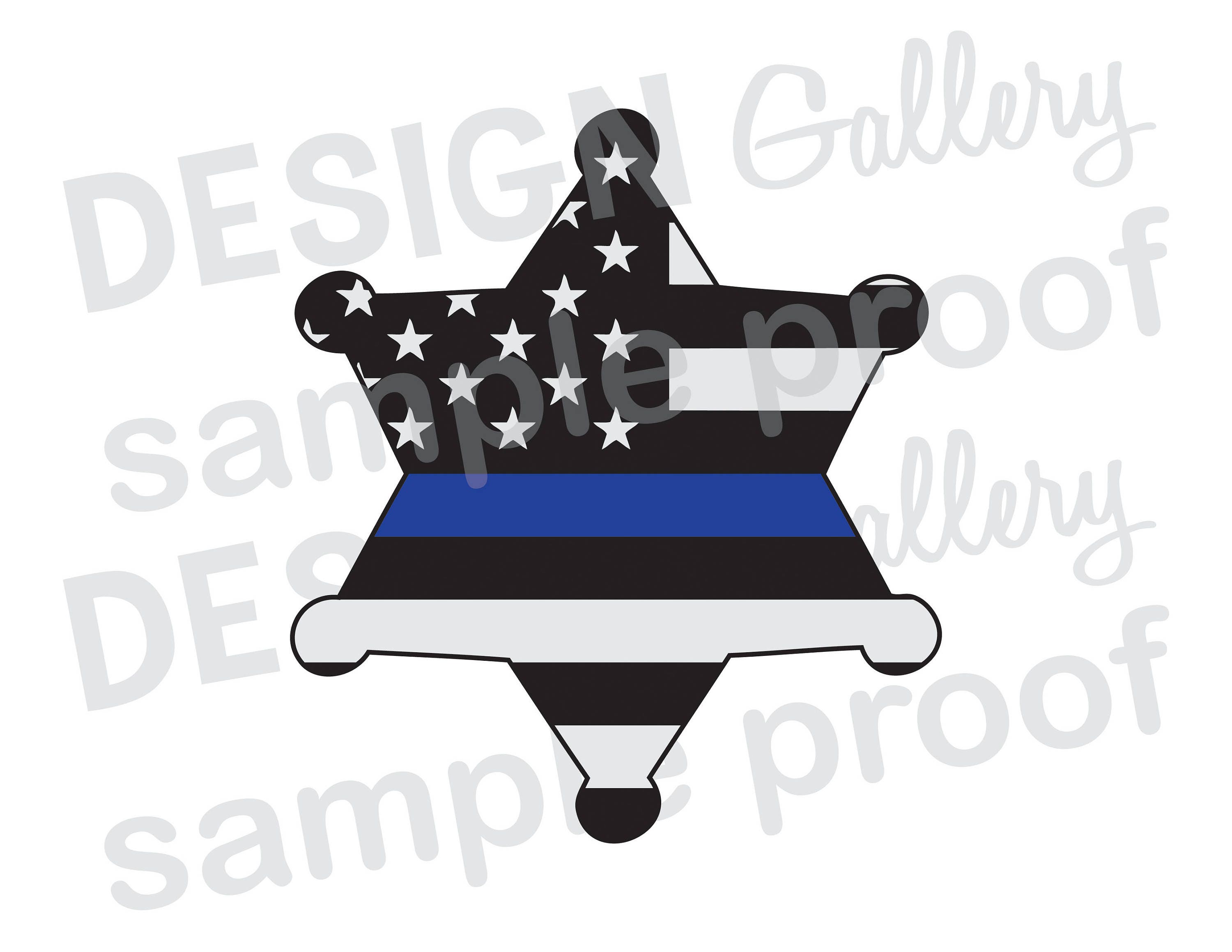 Deputy Sheriff Badge American Flag Thin Blue Line JPG png
