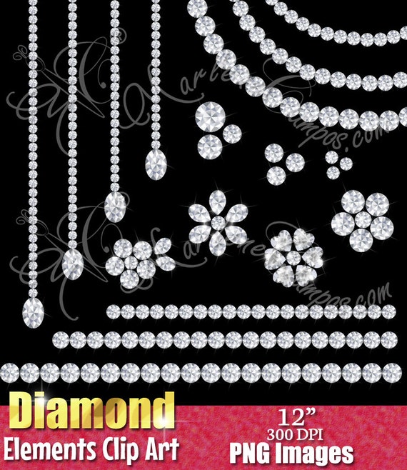 Diamond Clip Art, Diamond clipart overlays, Gems clipart, Rhinestone ...