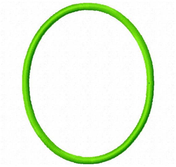 Oval Applique Patch Embroidery Design Instant Download