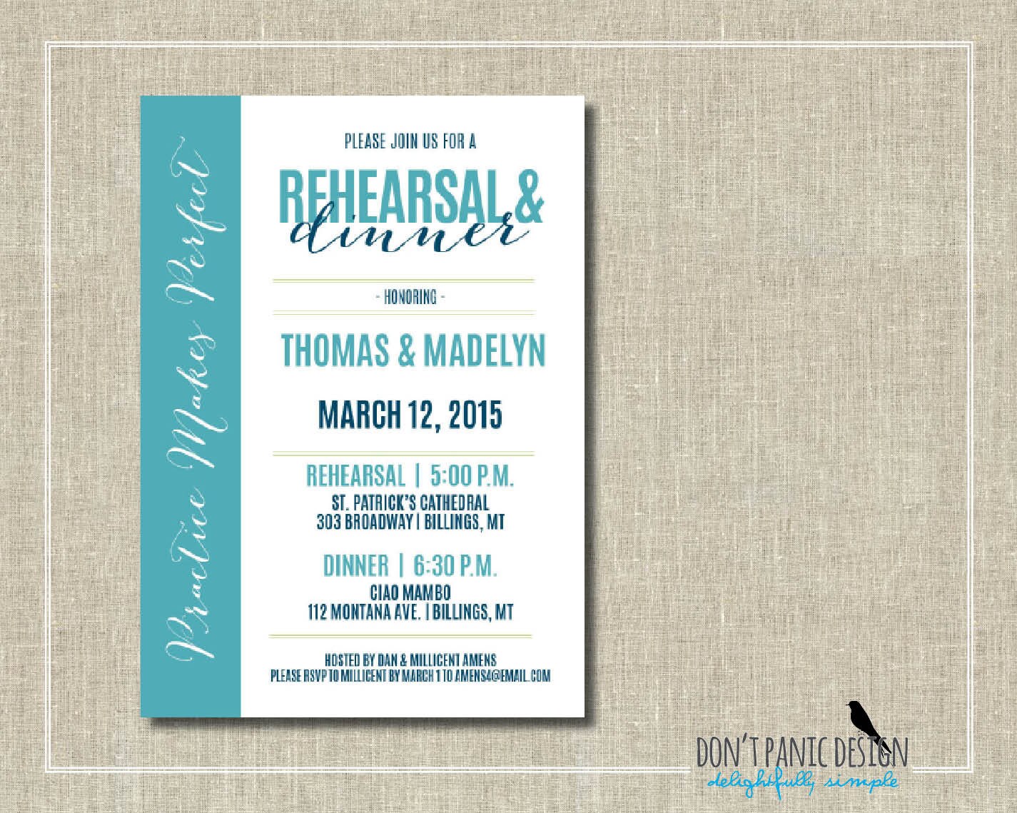 Rehearsal Dinner Invitation Fun Printable by DontPanicDesign