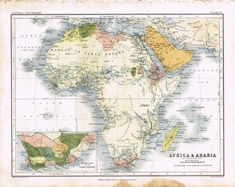 Antique africa map | Etsy
