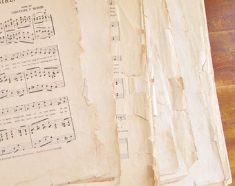 Vintage Hymnal Music Paper Book Paper 20 Pages by RandomPaperEtc
