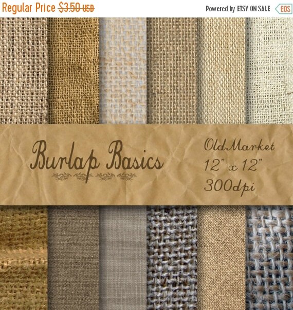 30% Off Sale Burlap Digital Paper Basic Burlap by OldMarket
