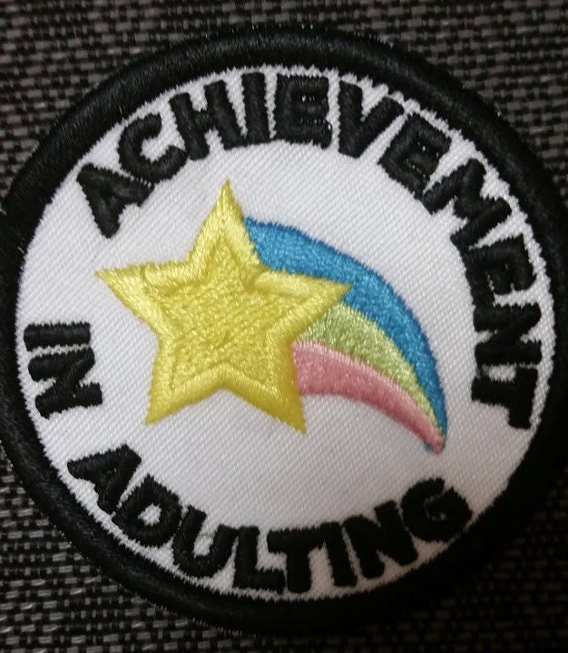 Adult Merit Badge Patch, Achievement in Adulting Patch, Star with ...