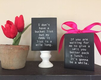 Wood block sayings | Etsy