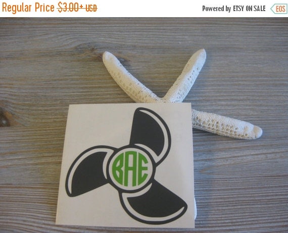 ON SALE Boat Propeller Monogram Car Decal by TheSaltyKiss on Etsy